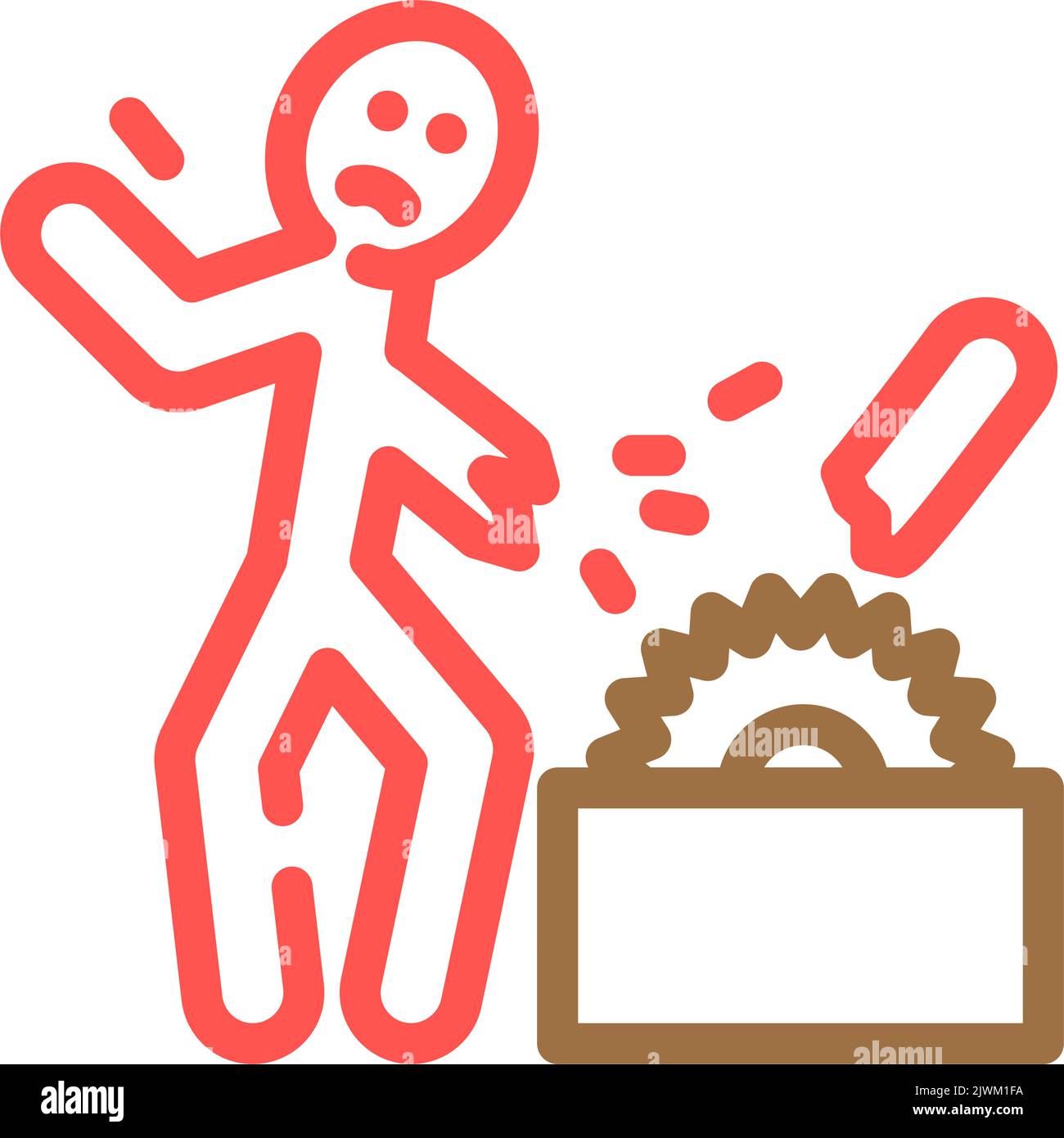 work injury man accident color icon vector illustration Stock Vector ...