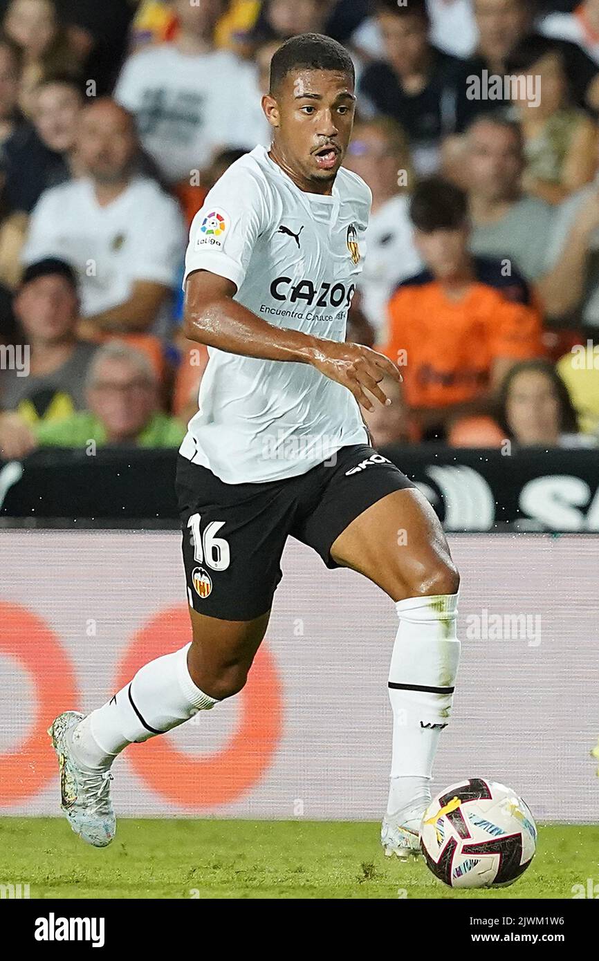 Valencia CF's Samuel Lino during La Liga match. September 4, 2022 ...