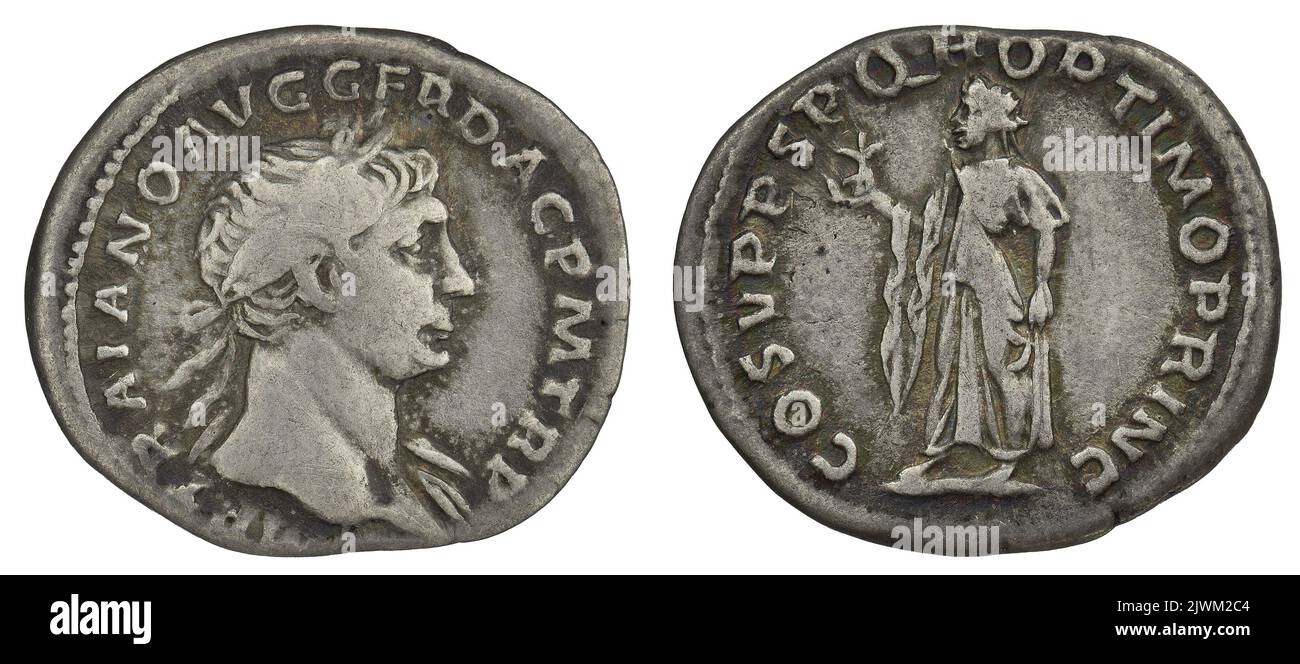 denarius. Trajan (cesarz rzymski ; 98-117), emperor Stock Photo - Alamy