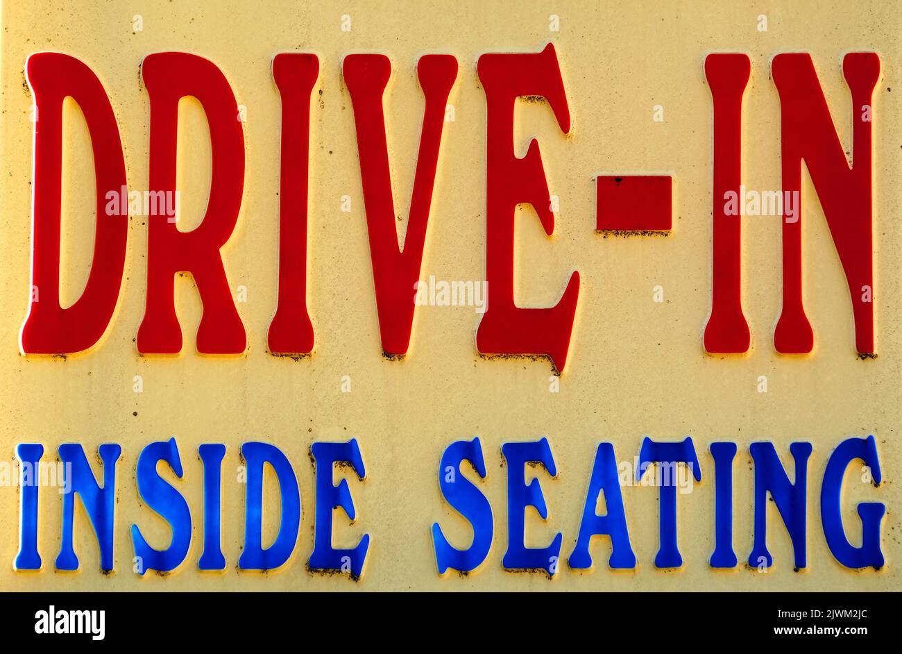 Old vintage drive in sign for food Cafe drive-in Stock Photo - Alamy