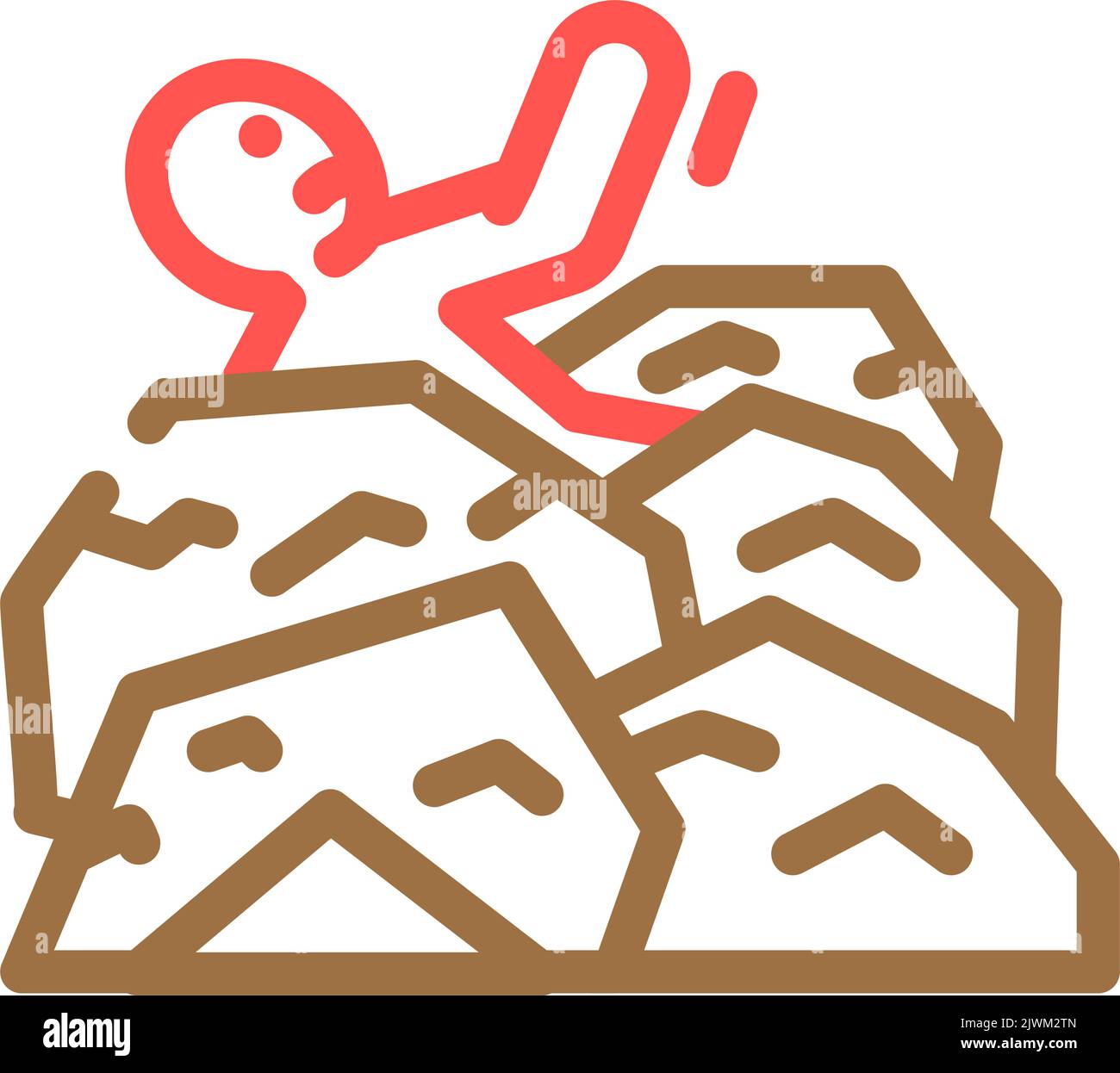 man fill up sand accident color icon vector illustration Stock Vector ...