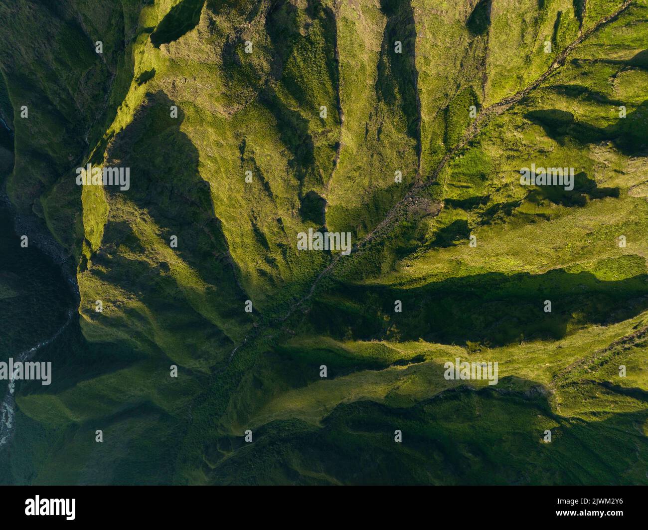 Aerial view of The Amphitheatre, Drakensberg Mountains, Royal Natal ...