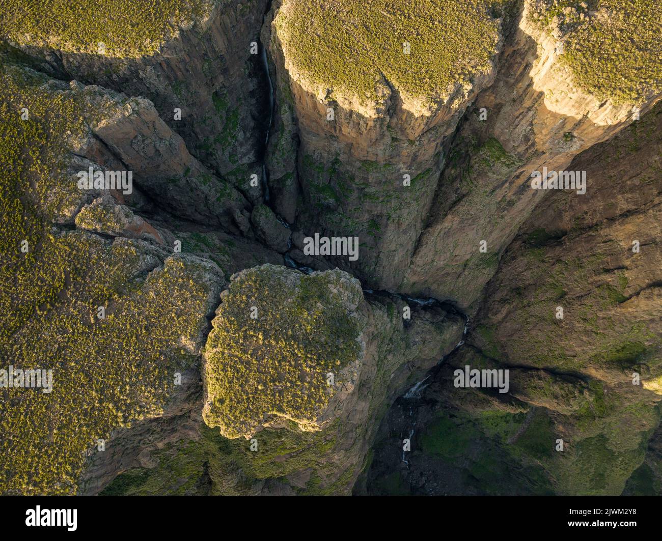 Aerial view of The Amphitheatre, Drakensberg Mountains, Royal Natal ...