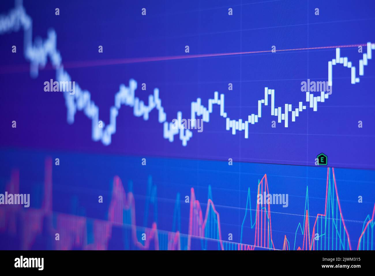 Stock market chart on blue background Stock Photo - Alamy