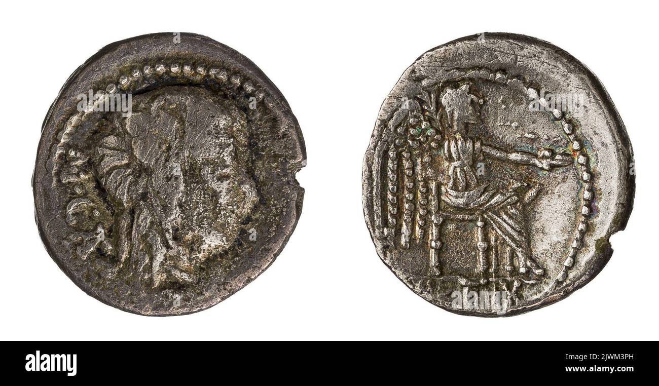 quinarius. Porcius Cato, M. (fl. 89 a.C.), monetary officer, Republika ...