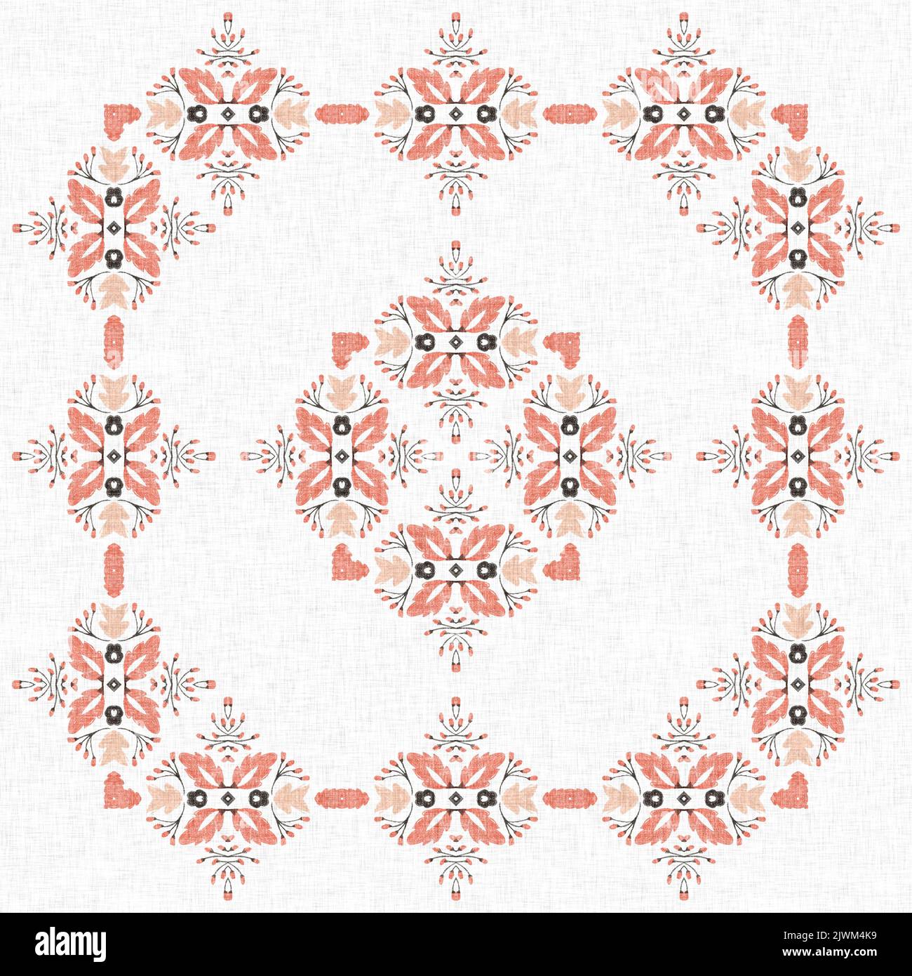 Modern boho geometric floral quilt style seamless pattern. Shabby chic ...