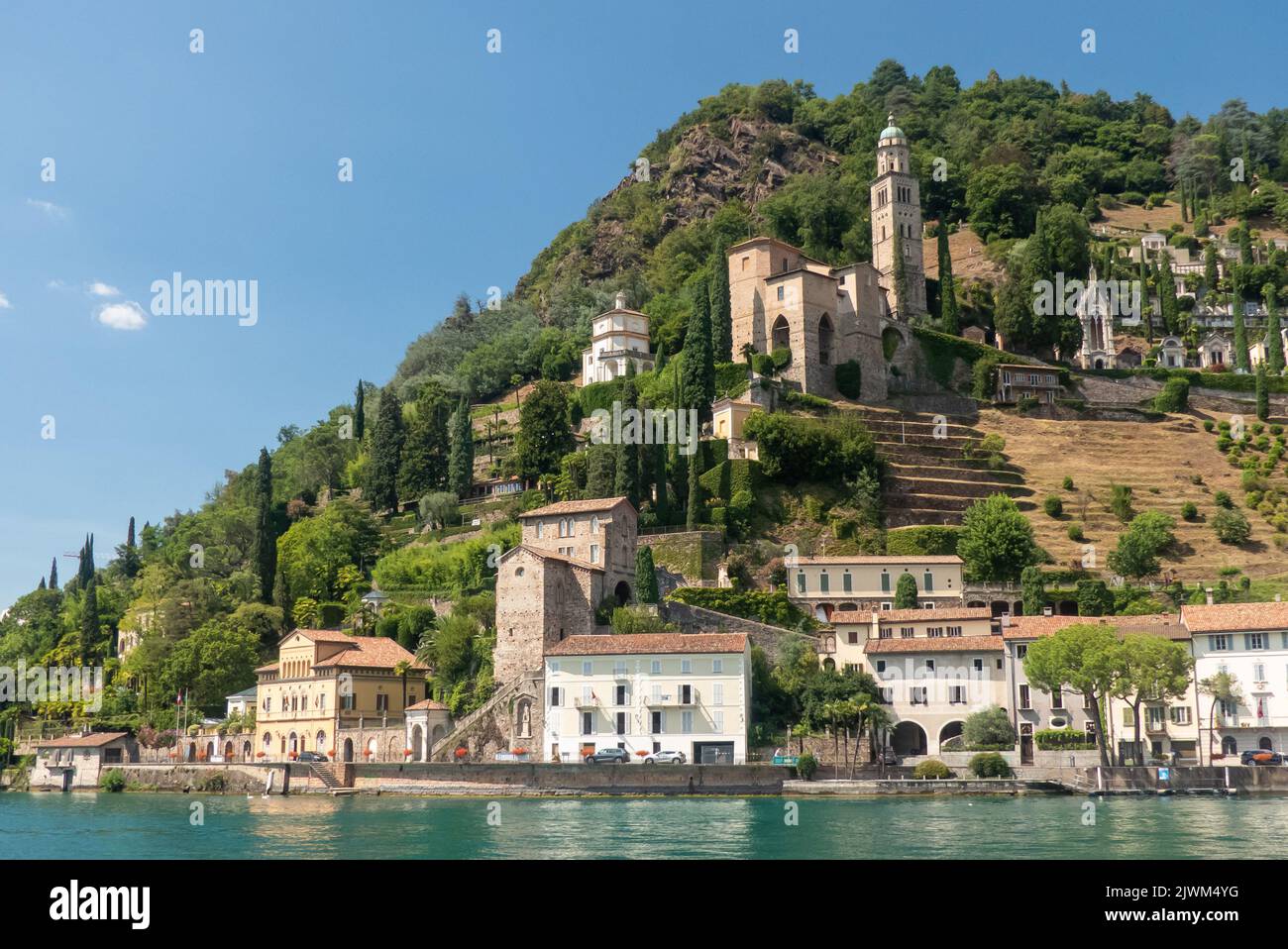 Ticino, Switzerland: the pretty lakeshore village of Morcote on Lake ...