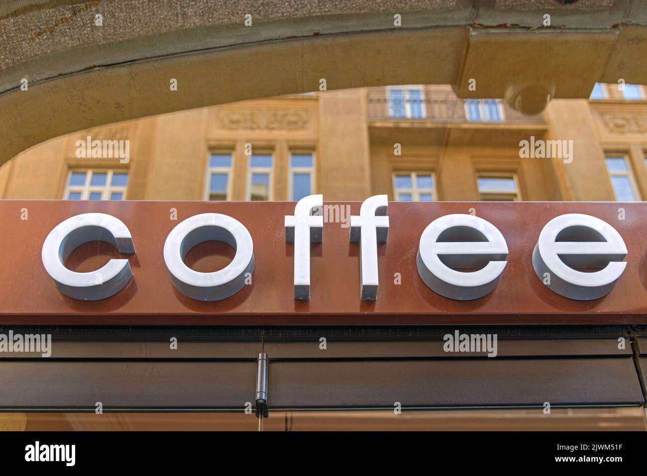 White 3d Letters Sign Coffee at Shop Window Stock Photo - Alamy