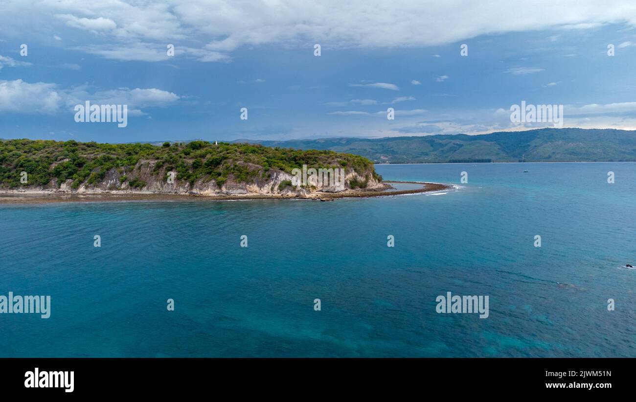 View from the top of the beach and lamreh hill, Aceh Province ...