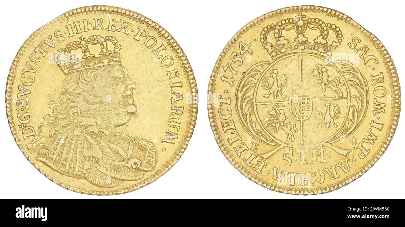 august d'or. August III Sas (król polski ; 1733-1763), ruler, Croll ...