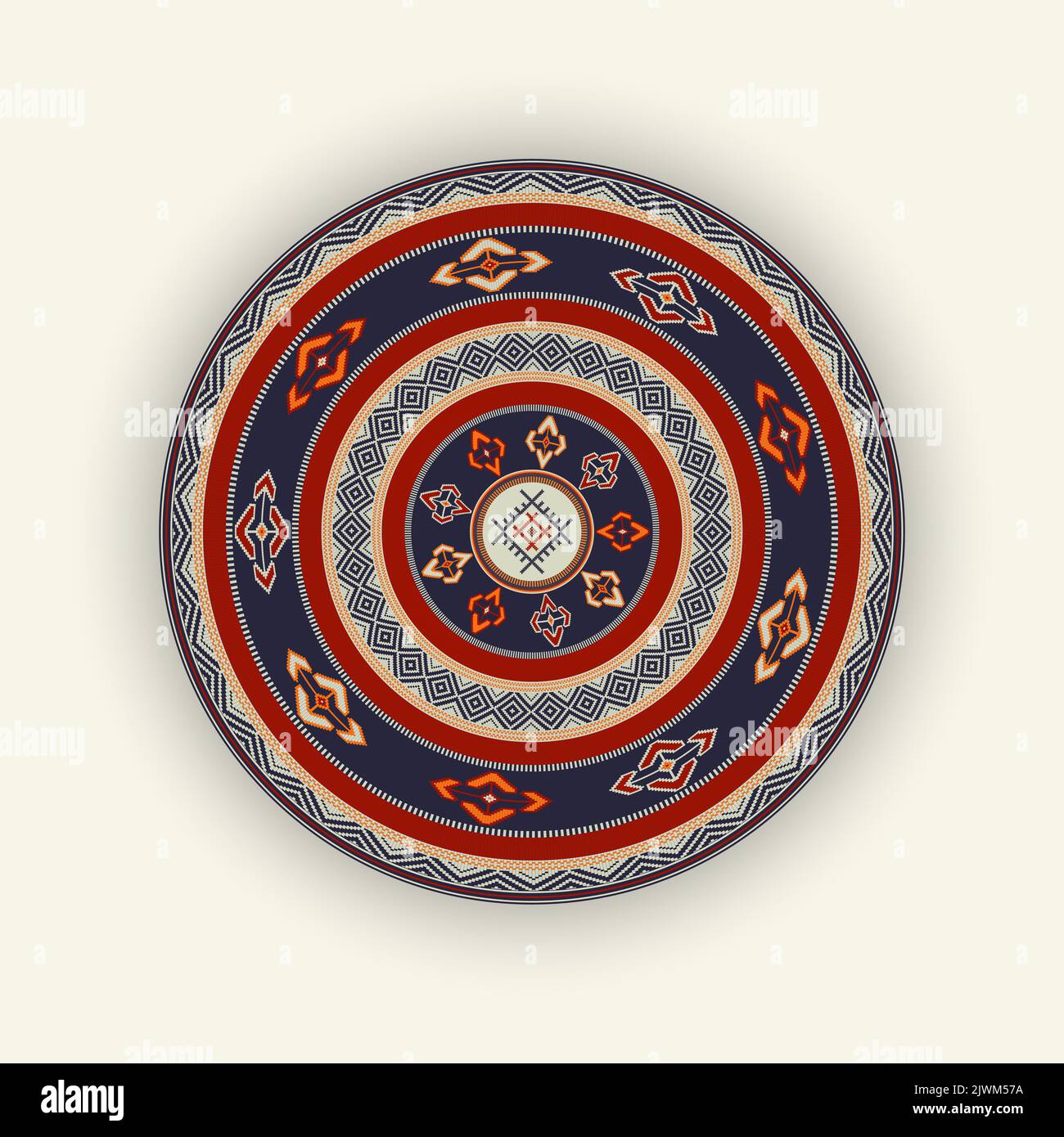 Traditional Berber embroidery round vector symbol Stock Vector Image ...