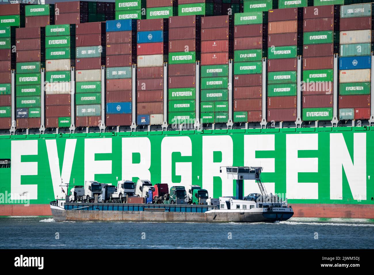 Europoort, Port of Rotterdam, Evergreen Reederei container ship Ever ... Europoort, Port of Rotterdam, Evergreen Reederei container ship Ever ...