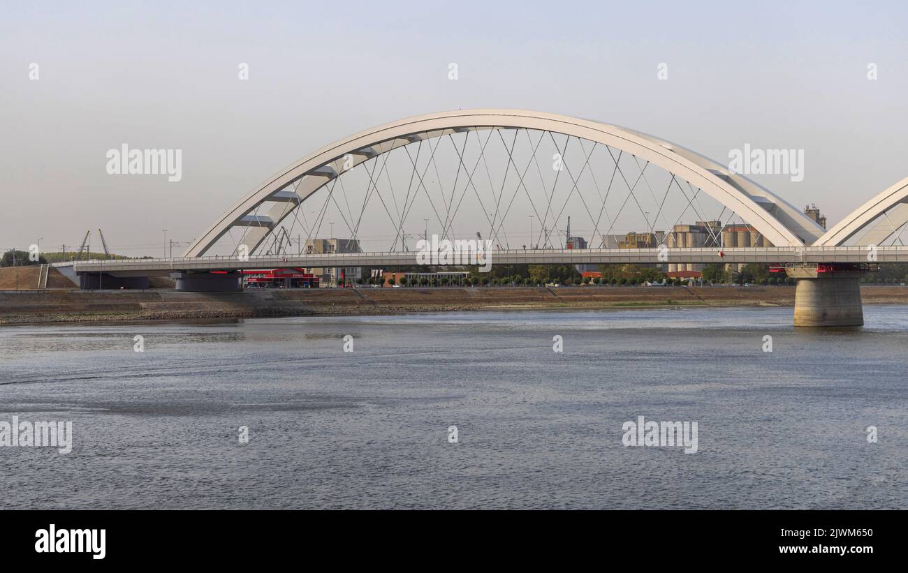 Zezelj Bridge Over River Danube in Novi Sad Serbia Summer Stock Photo ...