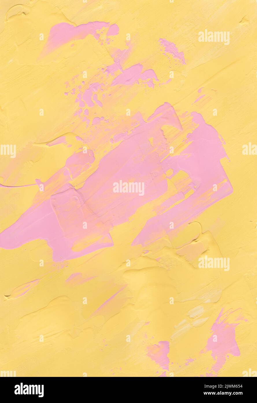 Abstract pastel yellow and pink background painting. Brush strokes on ...