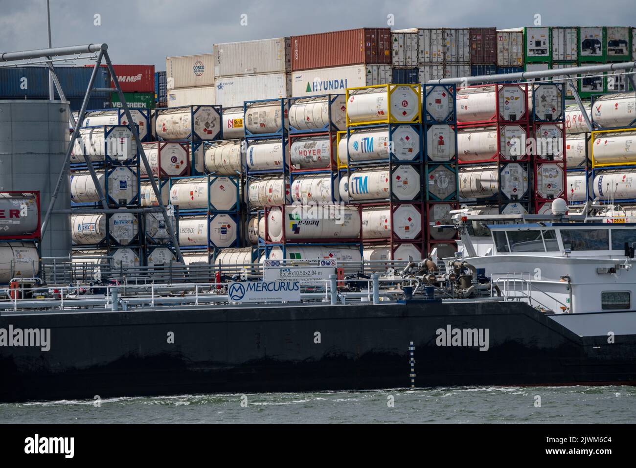 Europoort, Pernis, container storage in Rotterdam-Botlek, standard TEU ...