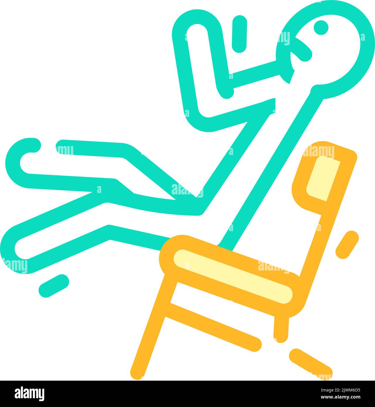 broken chair man accident color icon vector illustration Stock Vector ...