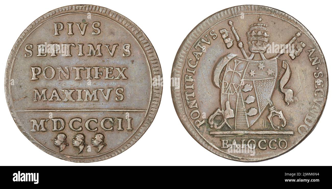 baiocco. Państwo Kościelne, Pius VII (papież ; 1800-1823), ruler Stock ...