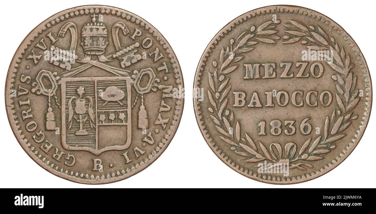 mezzo baiocco. Grzegorz XVI (papież ; 1831-1846), ruler, Państwo ...