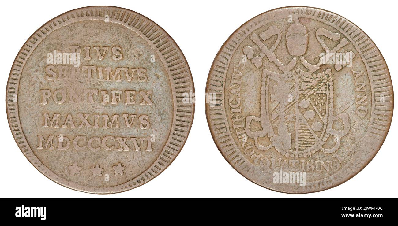 quattrino. Państwo Kościelne, Pius VII (papież ; 1800-1823), ruler ...