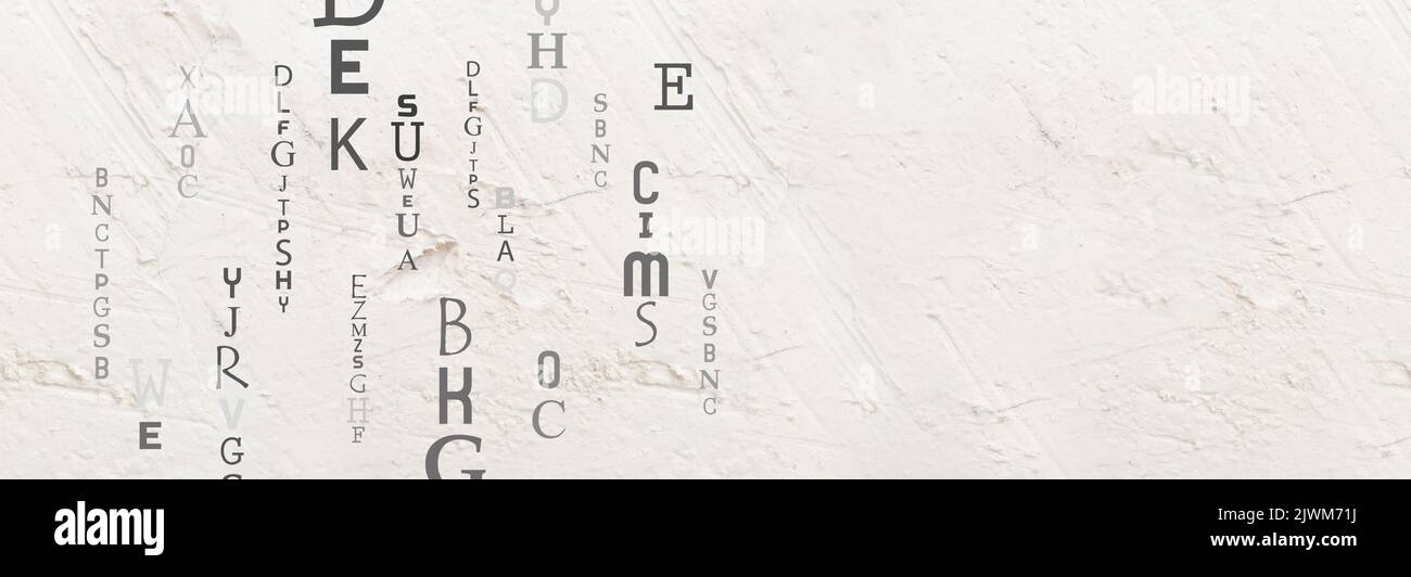 Creative and modern background with letters Stock Photo - Alamy