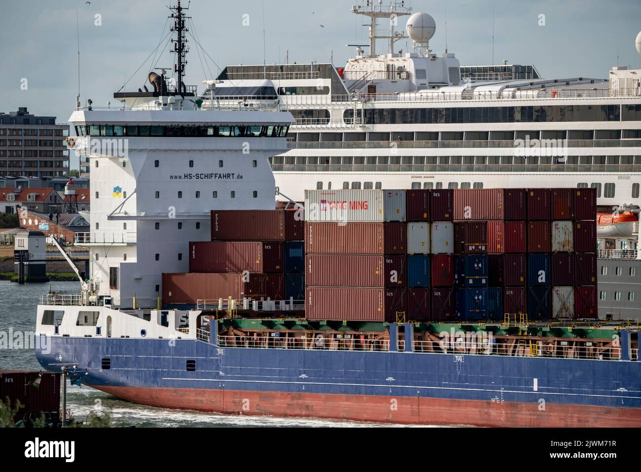 Shipping on the Maas, height Hoek van Holland, Stena Line ferry ...