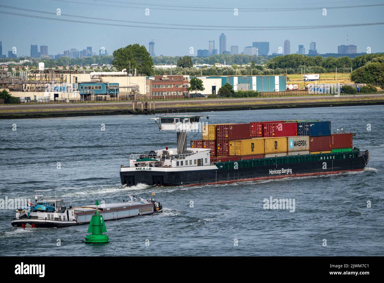 Shipping traffic on the Maas, height Hoek van Holland, inland cargo ...