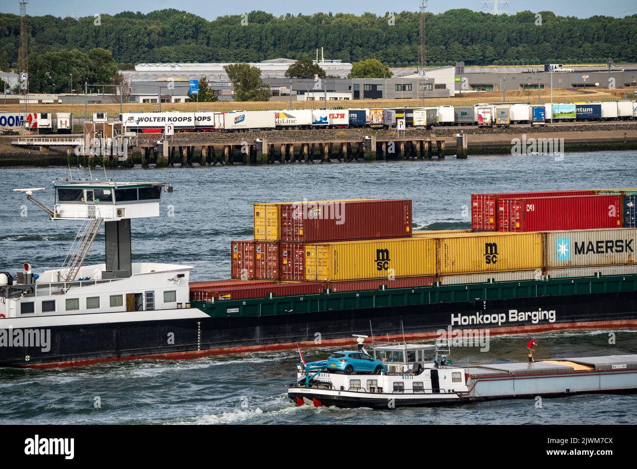 Shipping traffic on the Maas, height Hoek van Holland, inland cargo ...