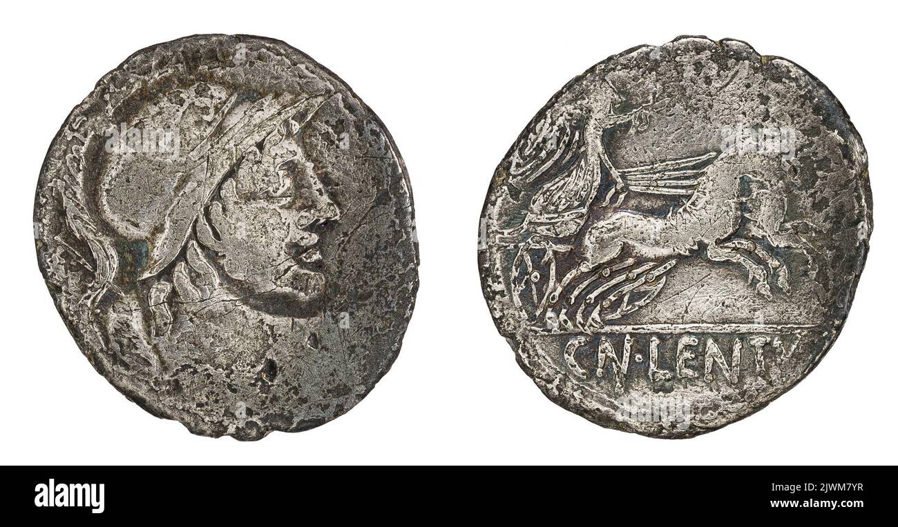 denarius. Cornelius Lentulus Clodianus, Cn. (fl. 88 a.C.; 72 a.C ...