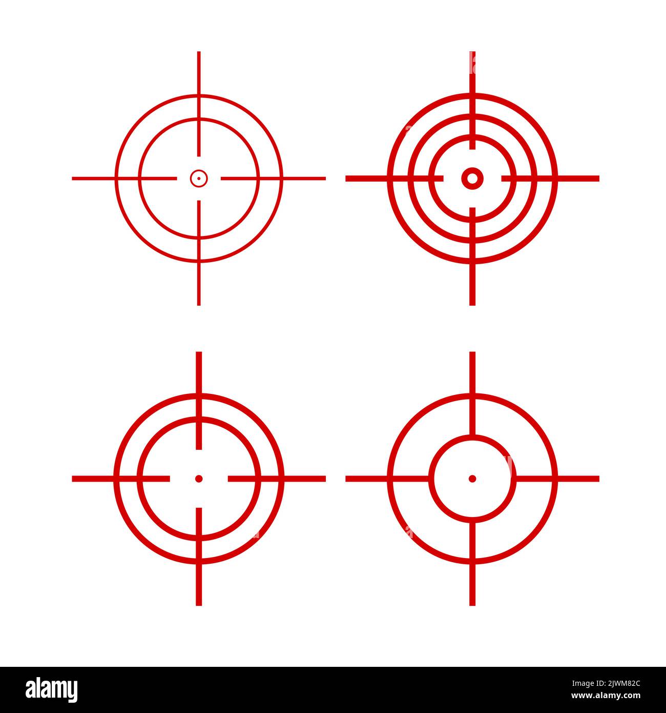 Crosshair set. Isolated rifle scope crosshair symbol vector icon ...