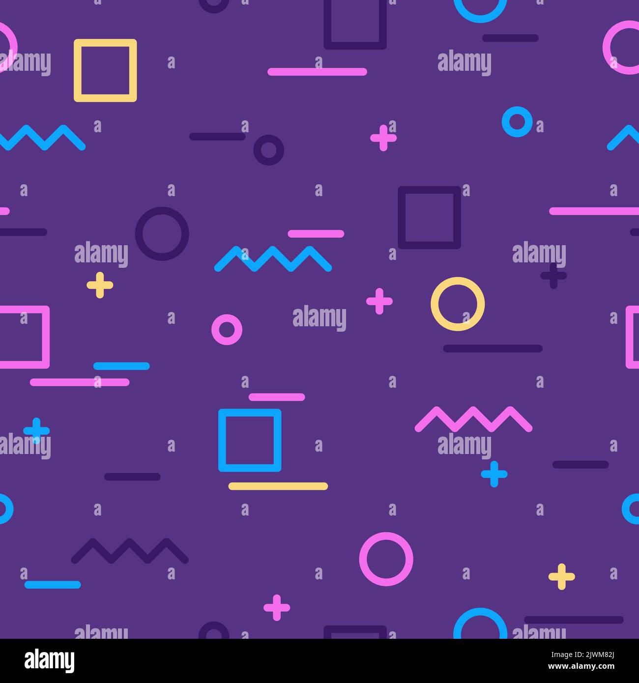 1990s seamless vector pattern. 90s memphis style retro texture for ...