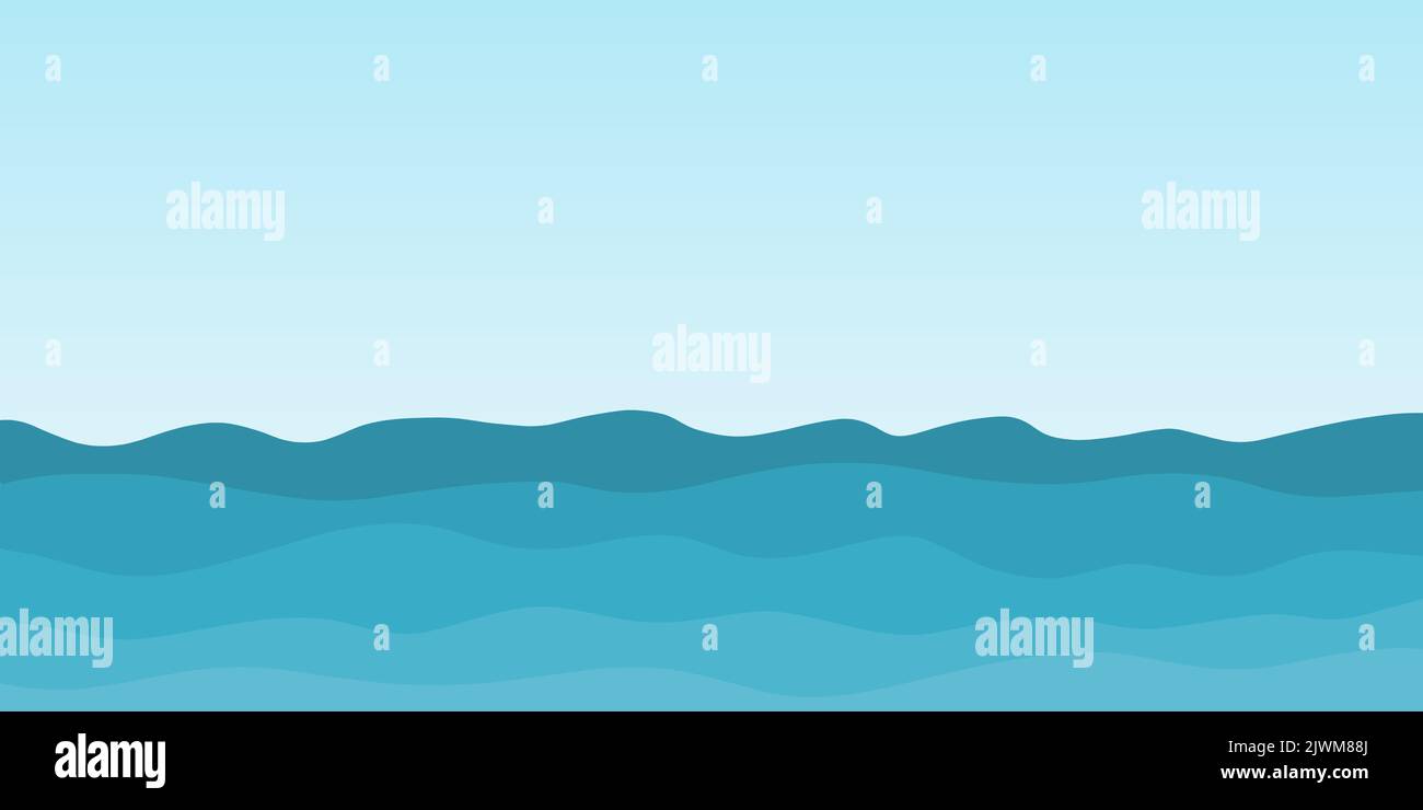 Abstract sea waves vector. Sea water background. Copyspace on top Stock ...