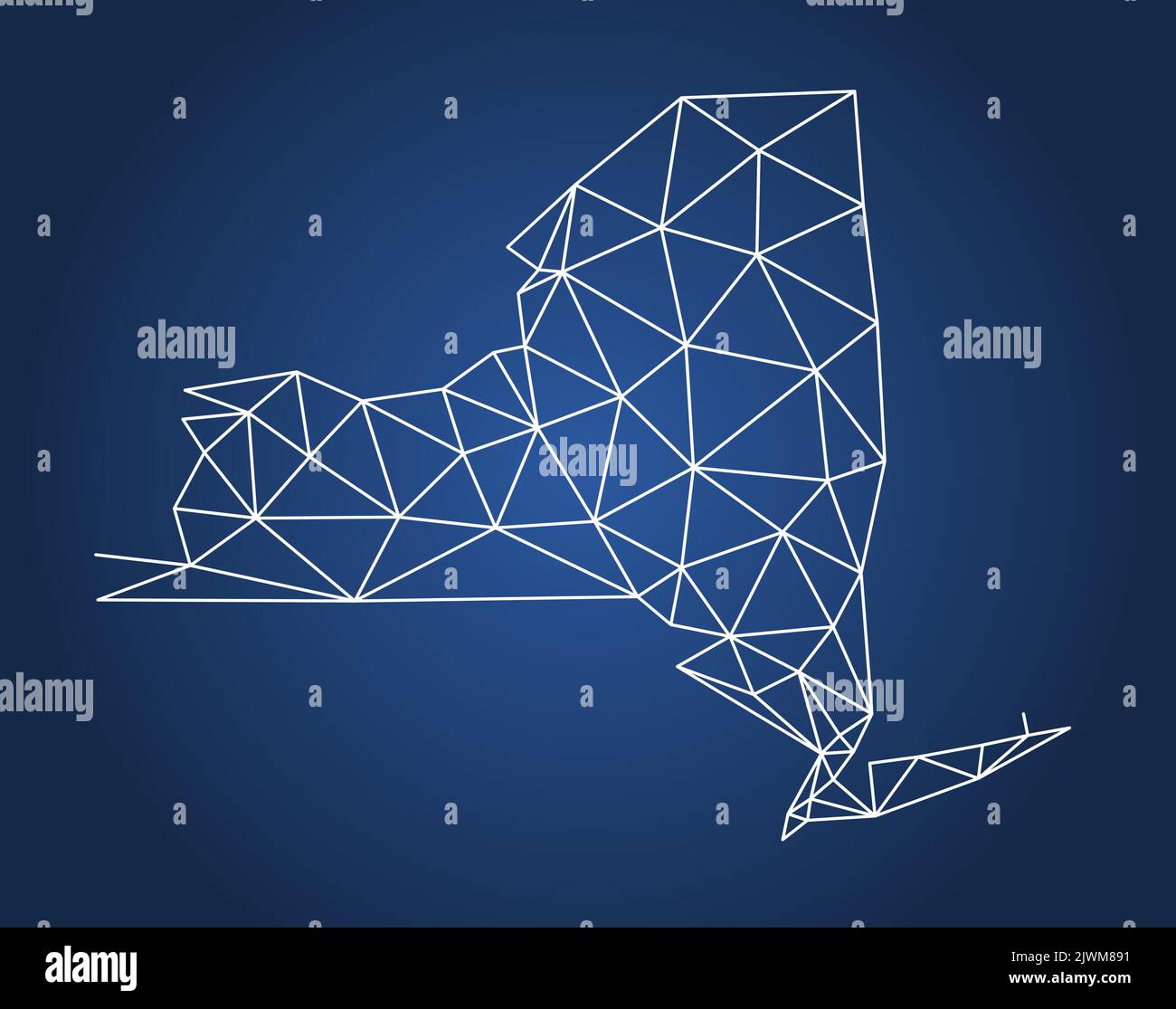 New York state polygonal map. Abstract geometric triangle shapes vector ...