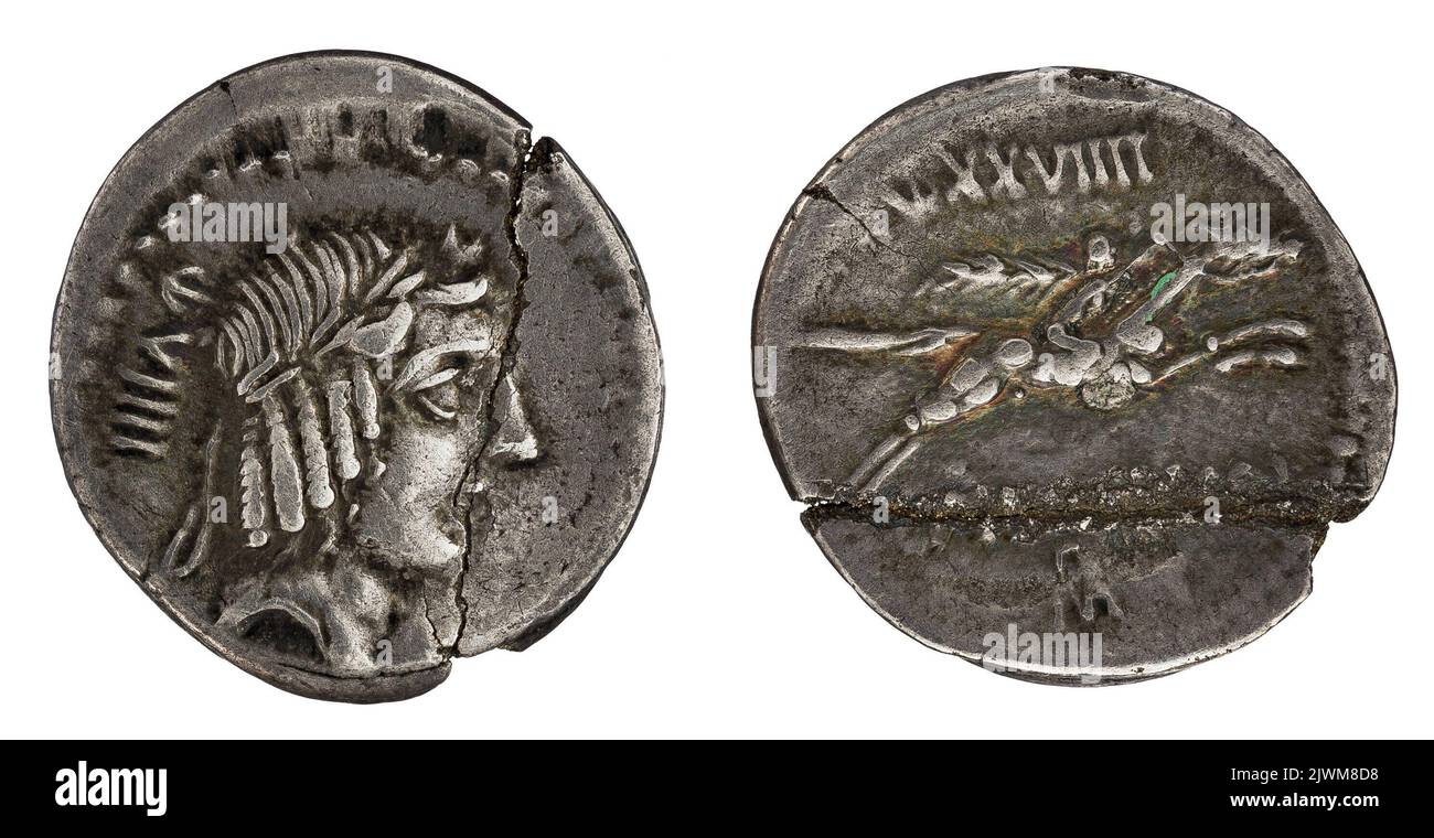 denarius. Calpurnius Piso Frugi, L. (fl. 90 a.C.; 74 a.C.), monetary ...