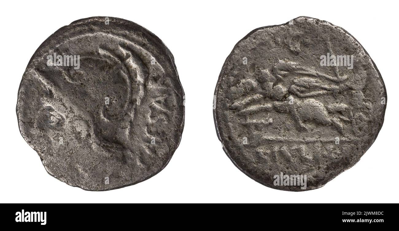denarius. Iulius Caesar, L. (fl. 103 a.C.), monetary officer, Republika ...