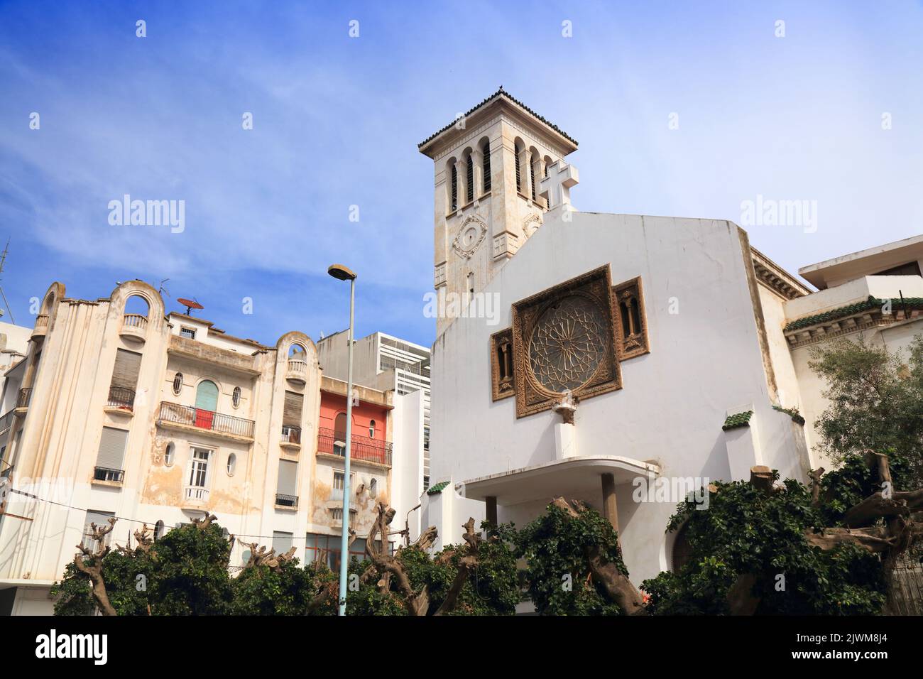 Casablanca city, Centre district. Street view in Casablanca, Morocco ...