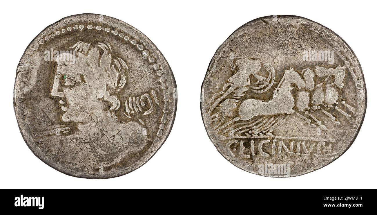 denarius. Licinius Macer, C. (fl. 84 a.C.), monetary officer, Republika ...