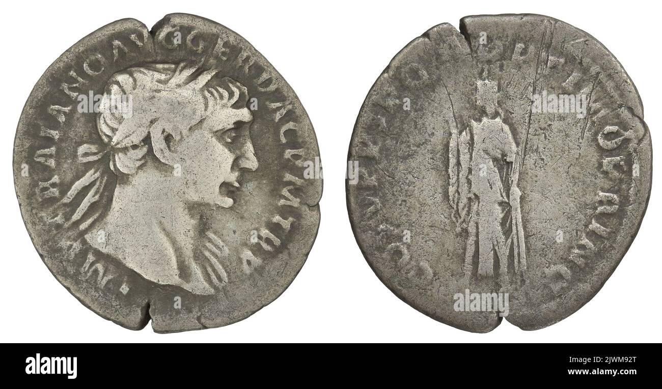 denarius. Trajan (cesarz rzymski ; 98-117), emperor Stock Photo - Alamy