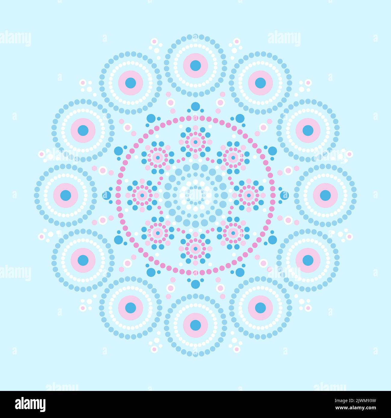 Dot painting mandala rangoli design. Tribal style whimsical decoration ...