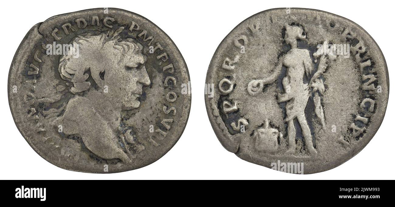 denarius. Trajan (cesarz rzymski ; 98-117), emperor Stock Photo - Alamy
