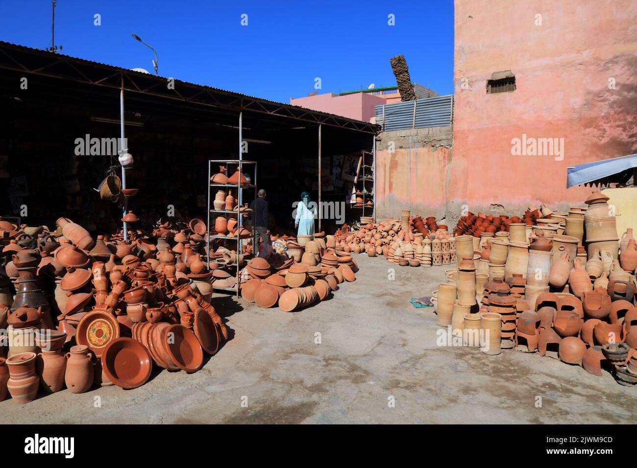 Taroudant street market artisanal products in Morocco. Moroccan ...