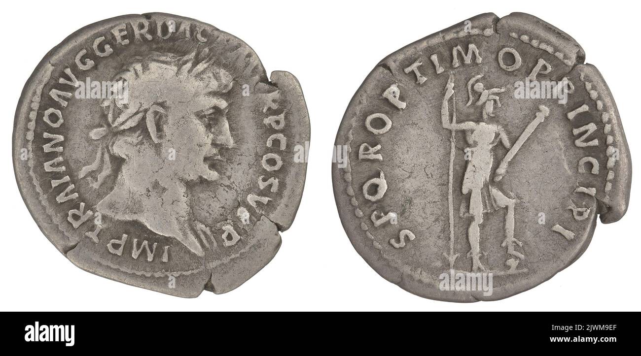denarius. Trajan (cesarz rzymski ; 98-117), emperor Stock Photo - Alamy