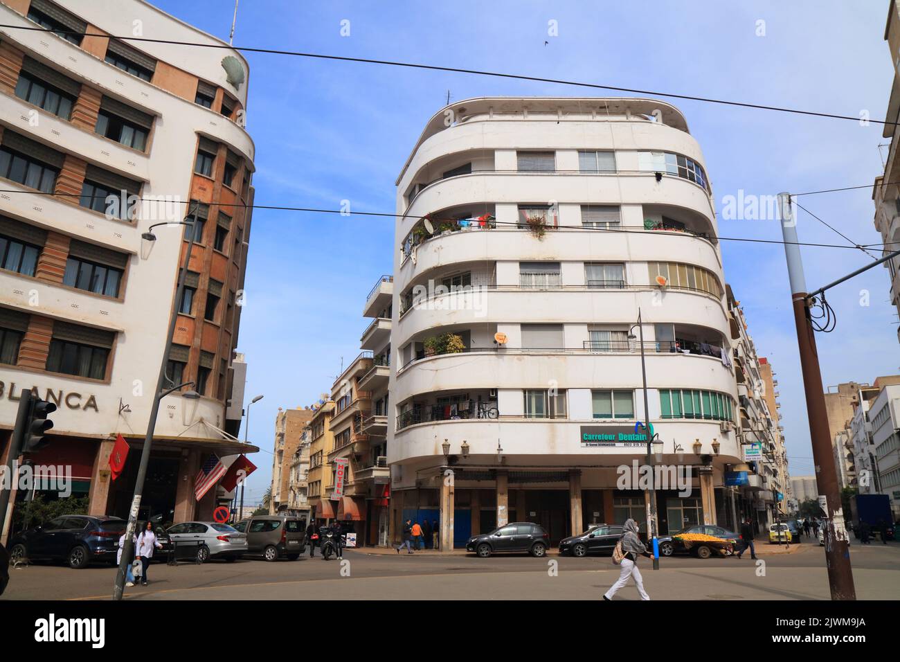 CASABLANCA, MOROCCO - FEBRUARY 22, 2022: Street view in downtown ...