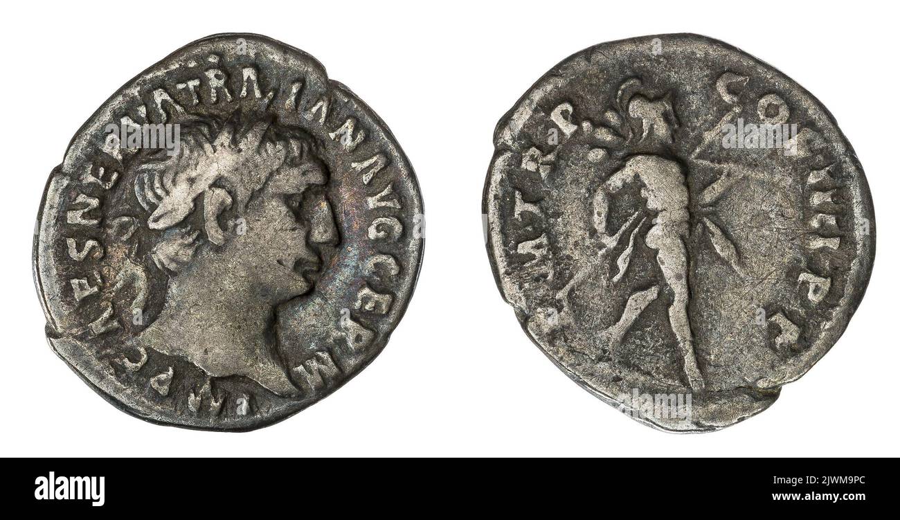 denarius. Trajan (cesarz rzymski ; 98-117), issuer Stock Photo - Alamy