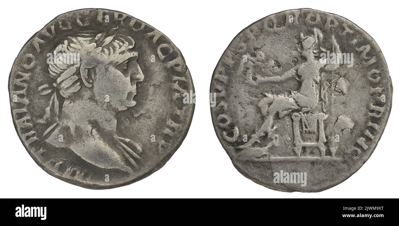 denarius. Trajan (cesarz rzymski ; 98-117), emperor Stock Photo - Alamy