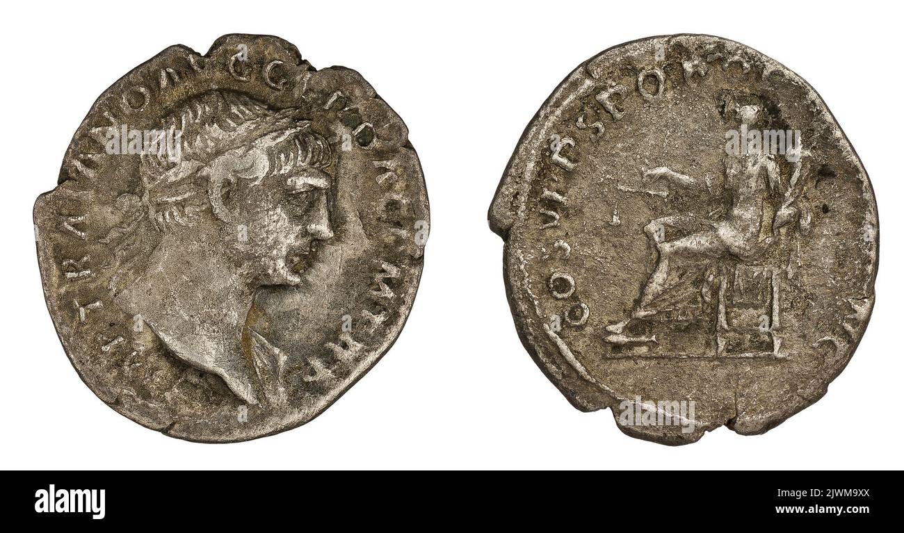 denarius. Trajan (cesarz rzymski ; 98-117), issuer Stock Photo - Alamy