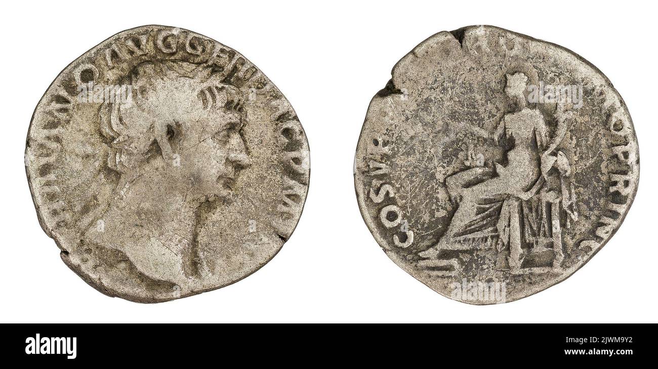 denarius. Trajan (cesarz rzymski ; 98-117), issuer Stock Photo - Alamy