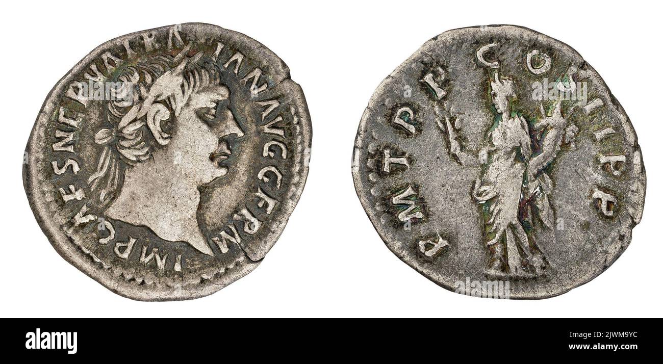 denarius. Trajan (cesarz rzymski ; 98-117), emperor Stock Photo - Alamy