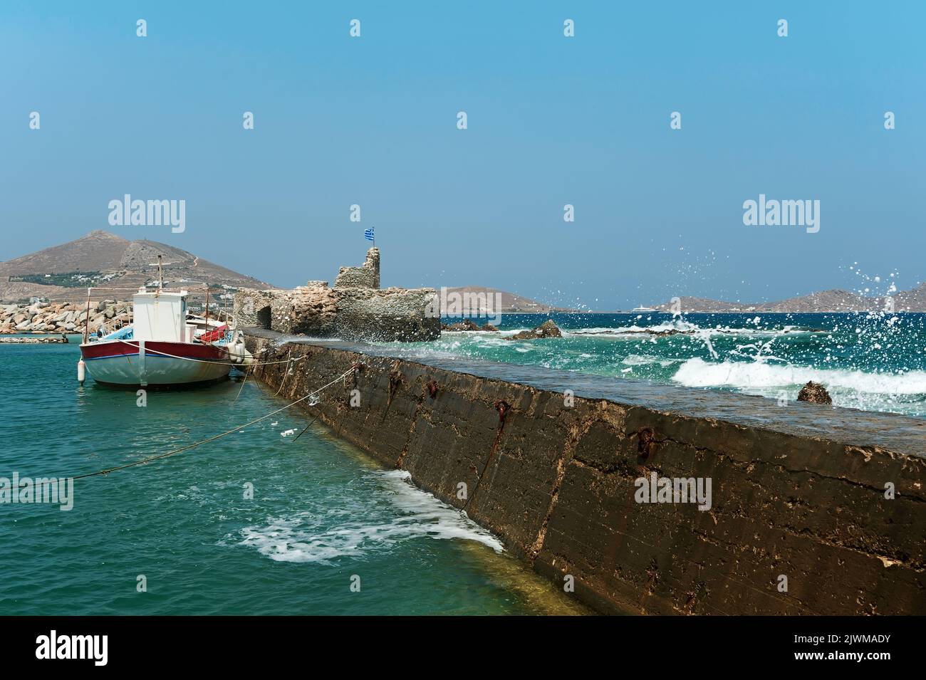 Port of Naoussa village, Paros island, Greece Stock Photo - Alamy