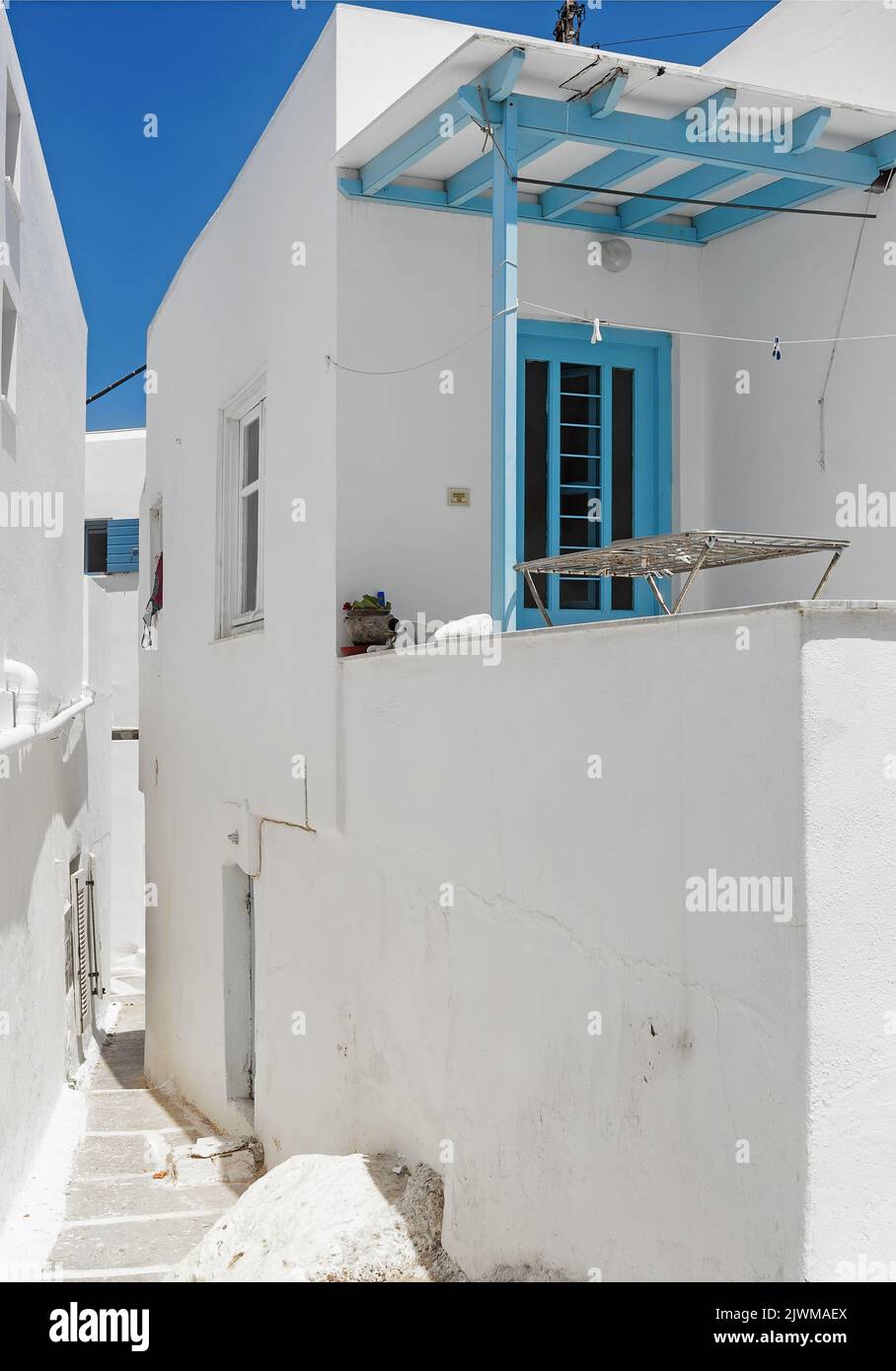 Typical paros street in naoussa hi-res stock photography and images - Alamy