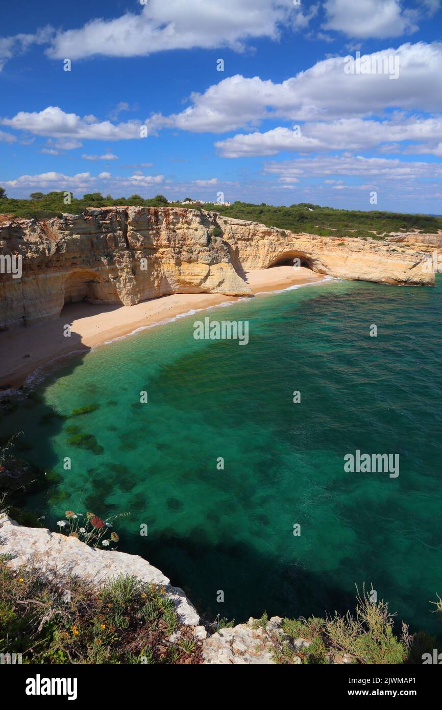Algarve beach. Landscape of Algarve region in Portugal. Marinha Beach ...